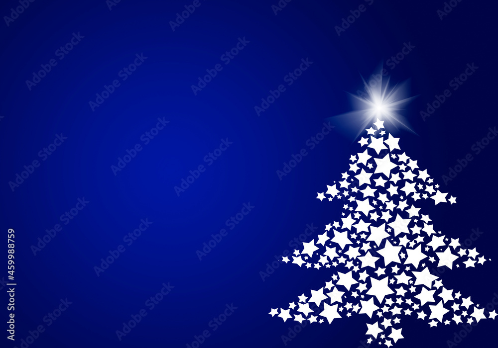 Fondo azul navideño con árbol de navidad. Stock Illustration | Adobe Stock