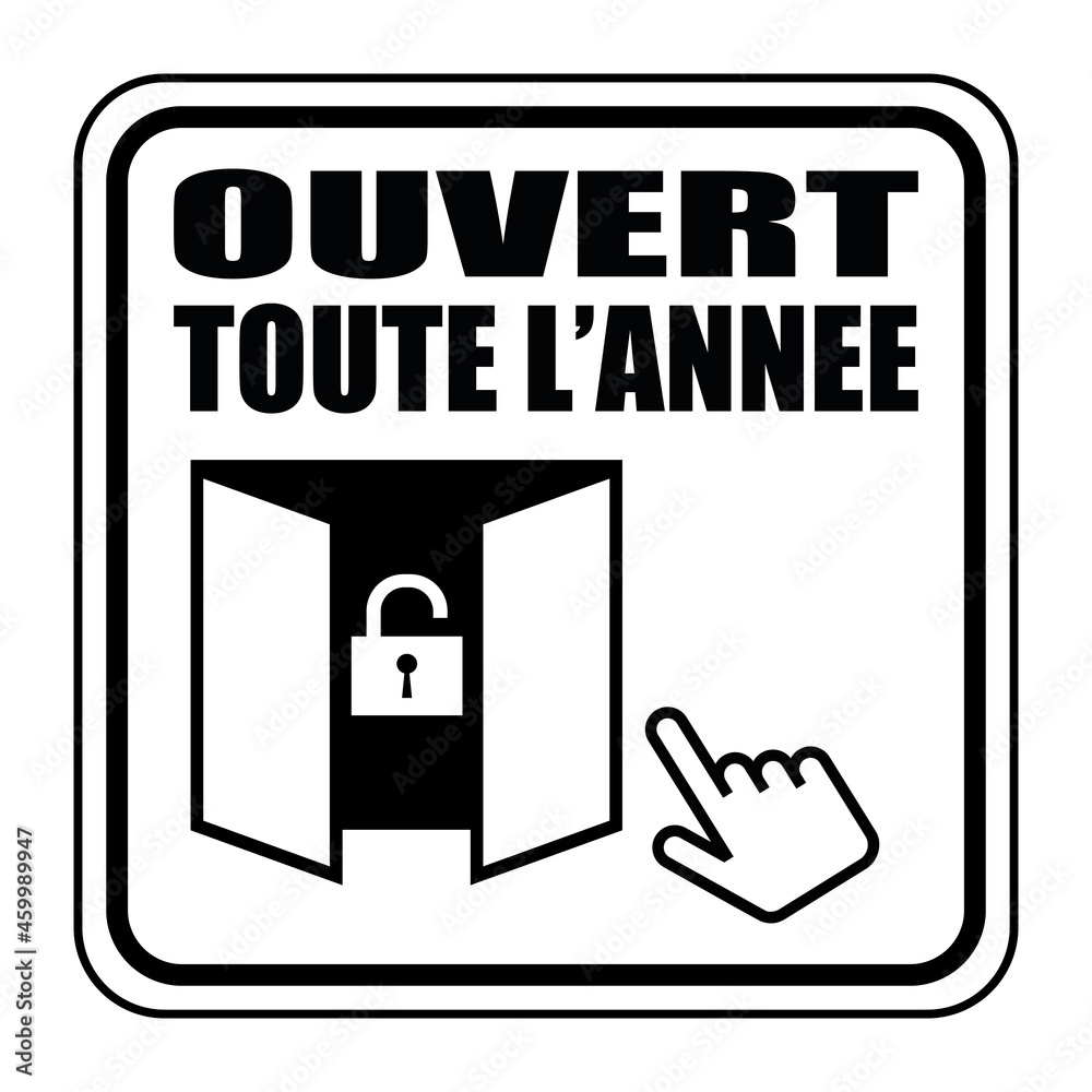 Logo ouvert toute l'année. Stock Vector | Adobe Stock