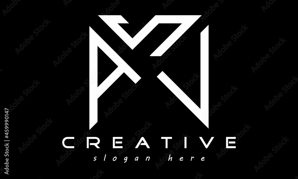 geometric monogram letters ASV logo design vector, business logo, icon ...