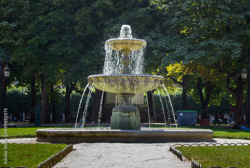 water fountain Vosges Square in Paris France one of the most beautiful ...