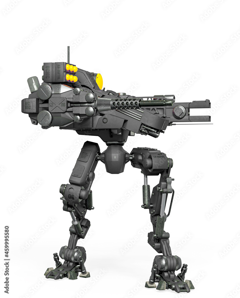 combat mech side view Stock Illustration | Adobe Stock