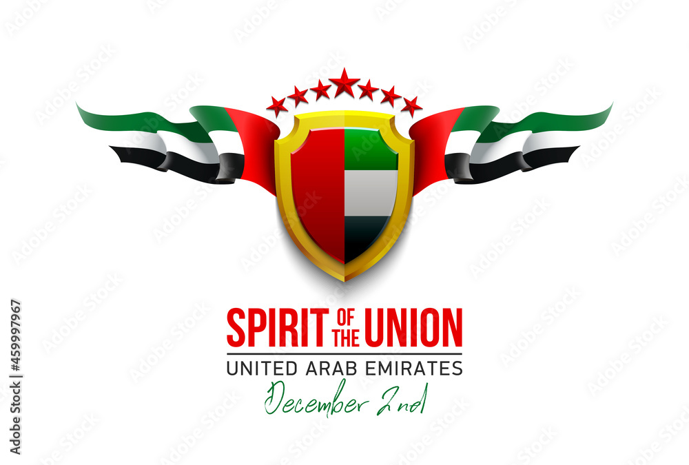 Fifty UAE national day, Spirit of the union. Logo with UAE flag and ...
