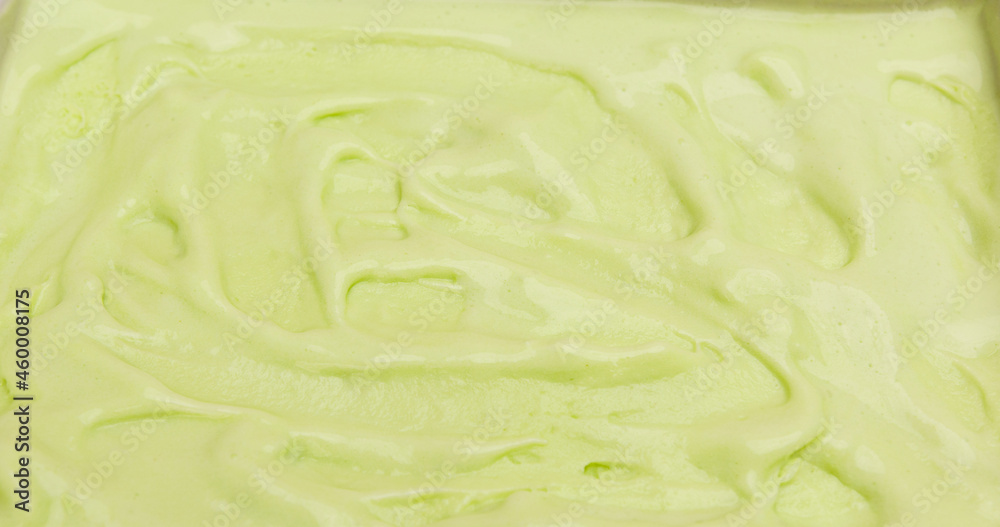 Texture ice cream lime sherbet Melted Surface, Front view Food concept ...