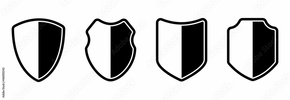 shield icon set, shield vector set symbol Stock Vector | Adobe Stock