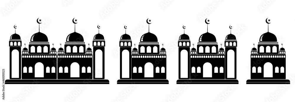 mosque icon set, mosque vector set symbol illustrations Stock Vector ...
