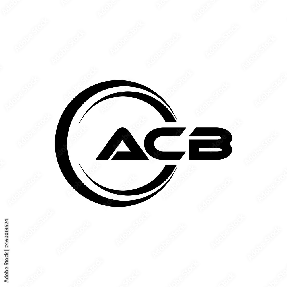 ACB letter logo design with white background in illustrator, vector ...