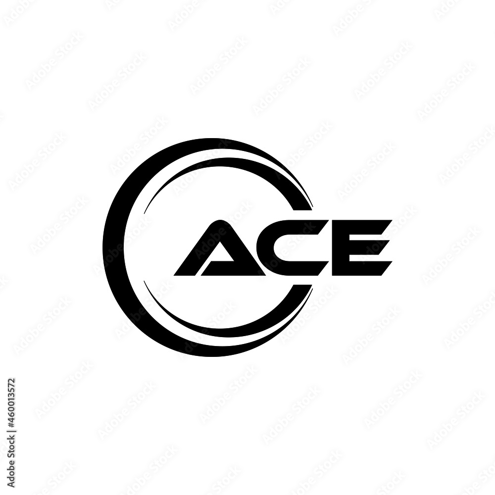 ACE letter logo design with white background in illustrator, vector ...