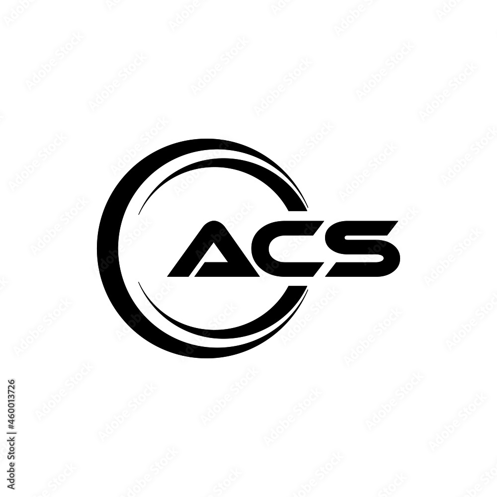 ACS letter logo design with white background in illustrator, vector ...