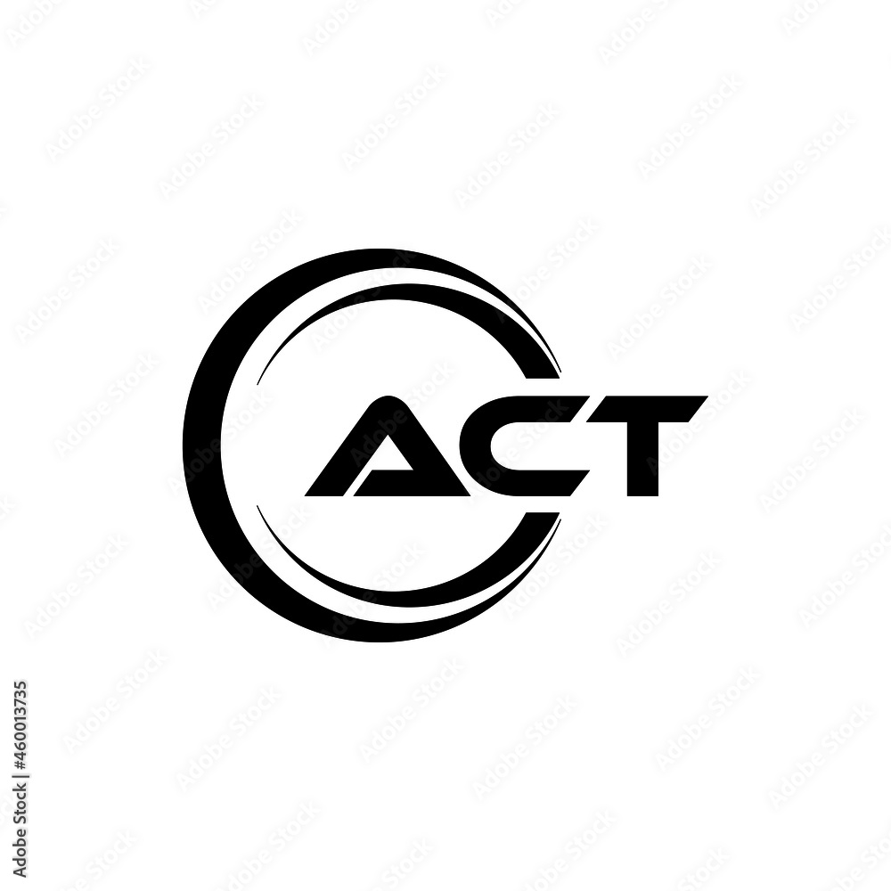 ACT letter logo design with white background in illustrator, vector ...