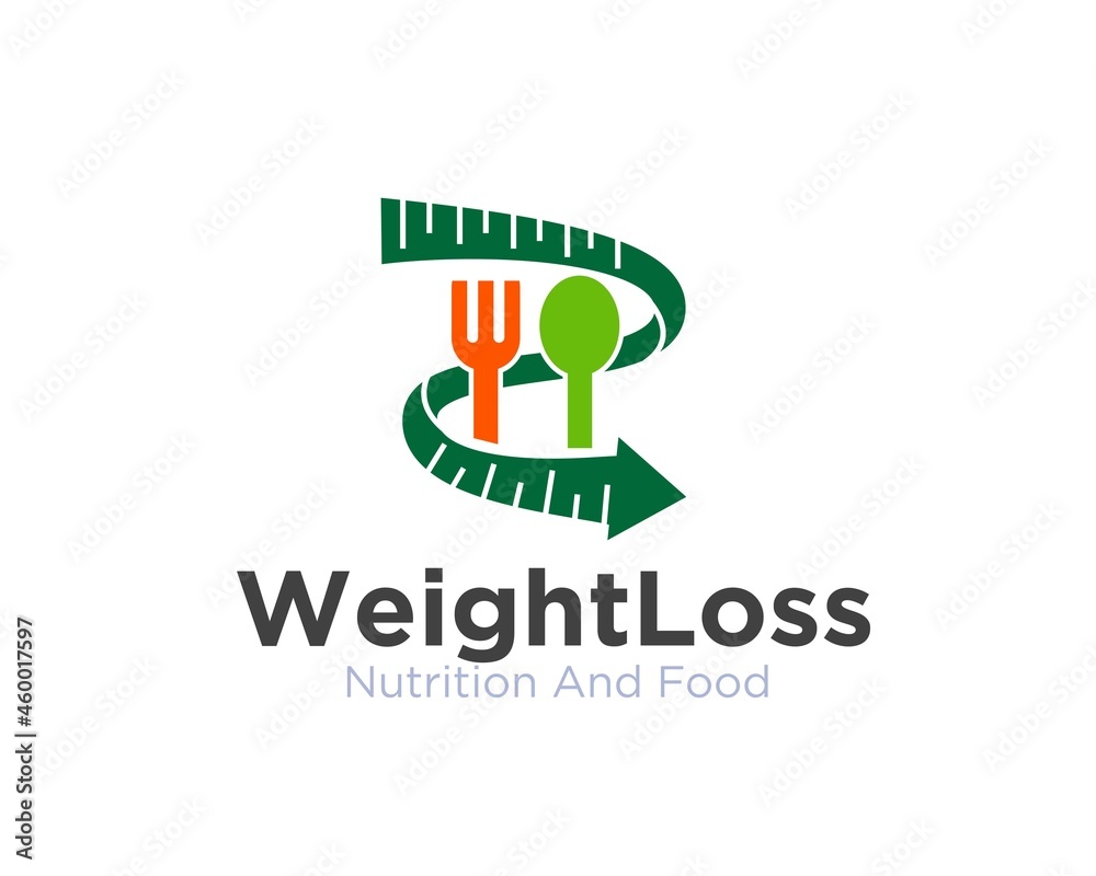weight loss food logo designs for slim body service Stock Vector ...