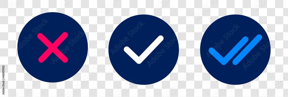 Vecteur Stock Check and cross icon. doubles check icon. yes and no ...