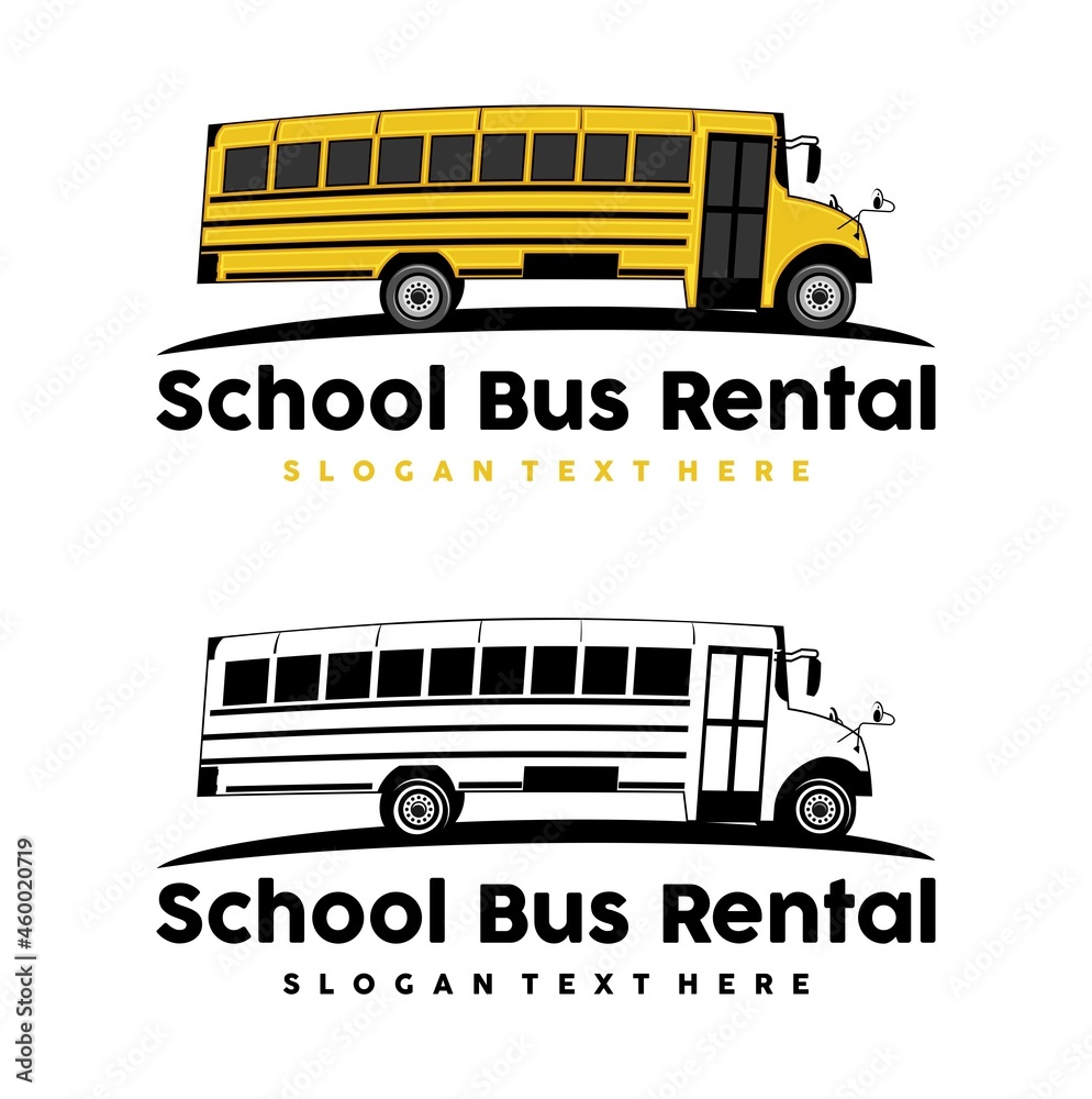school bus logo design brand vector Stock ベクター | Adobe Stock