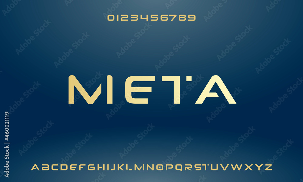 Meta, bold elegant alphabet letters. premium typography uppercase outer ...