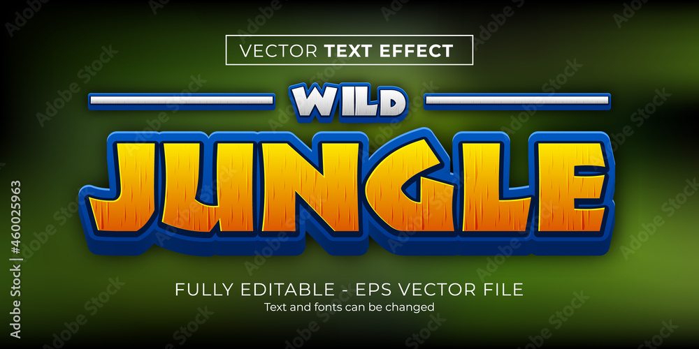 Editable Text Effect Jungle Style Stock Vector | Adobe Stock