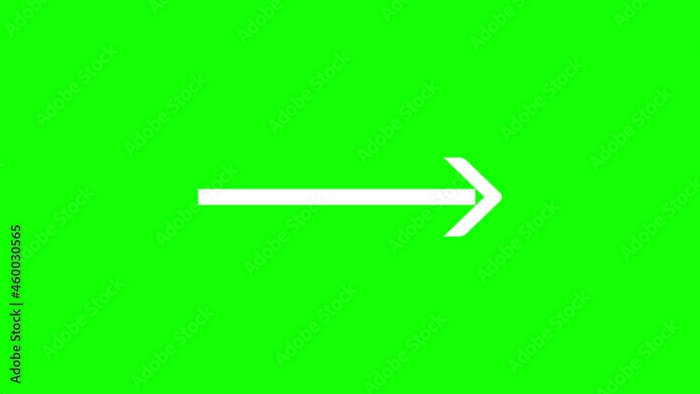 Arrow icon animation on the green screen background. 4K video. Chroma ...