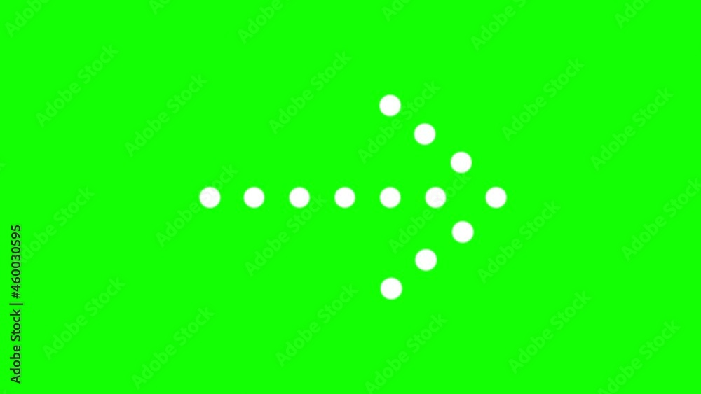 Arrow icon animation on the green screen background. 4K video. Chroma ...