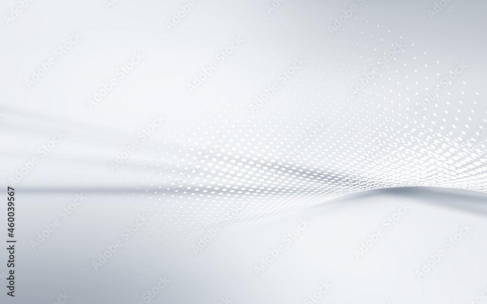 Gray background. Futurisic white gradient with halftone design. Grey ...