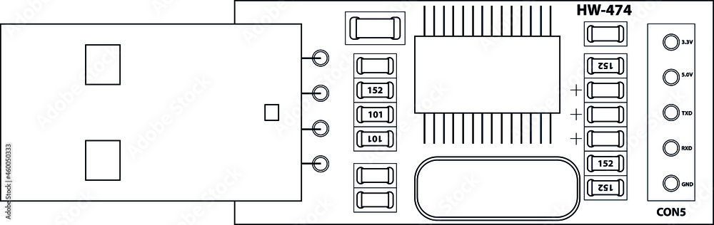 USB-TTL converter vector diagram. Illustration of USB-TLL converter ...