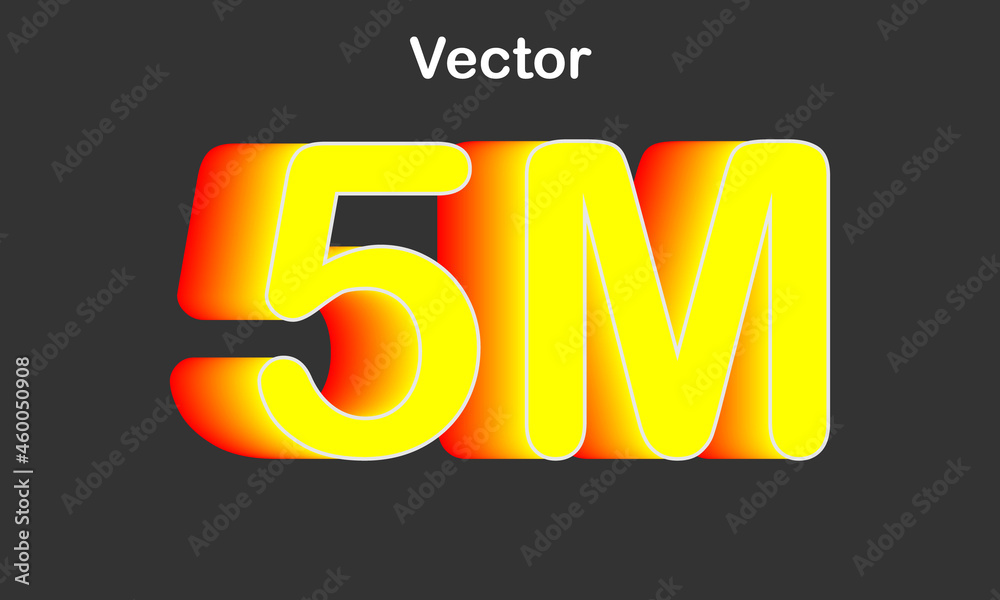 5M 3d with animated number on orange best 3d design template high ...