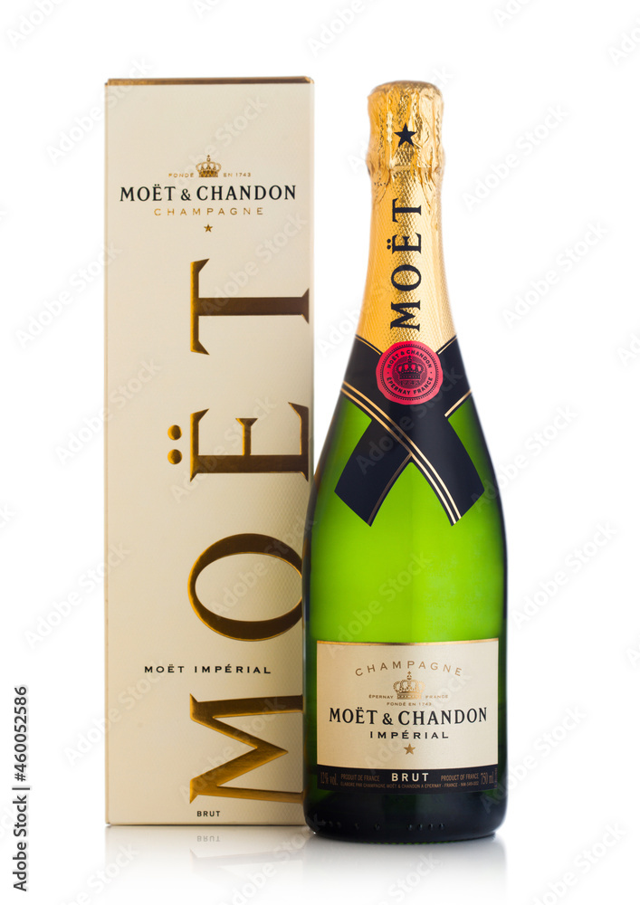 LONDON, UK - September 15, 2021: Bottle of Moet & Chandon Imperial Brut ...