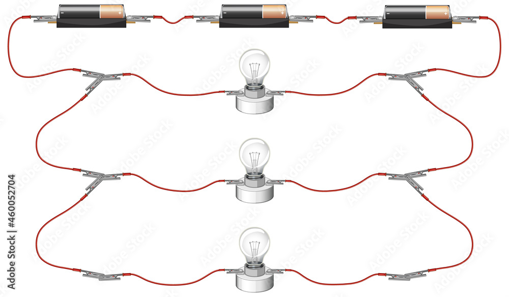 Science experiment of circuits Stock Vector | Adobe Stock