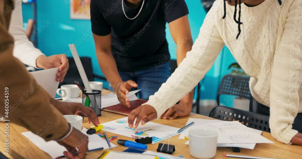 Vídeo do Stock: Close-up of working table of employees of office ...