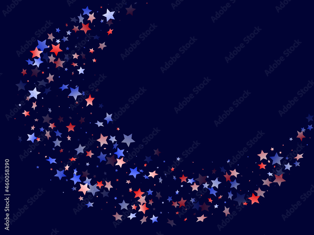 Flying red blue white star sparkles vector american patriotic ...