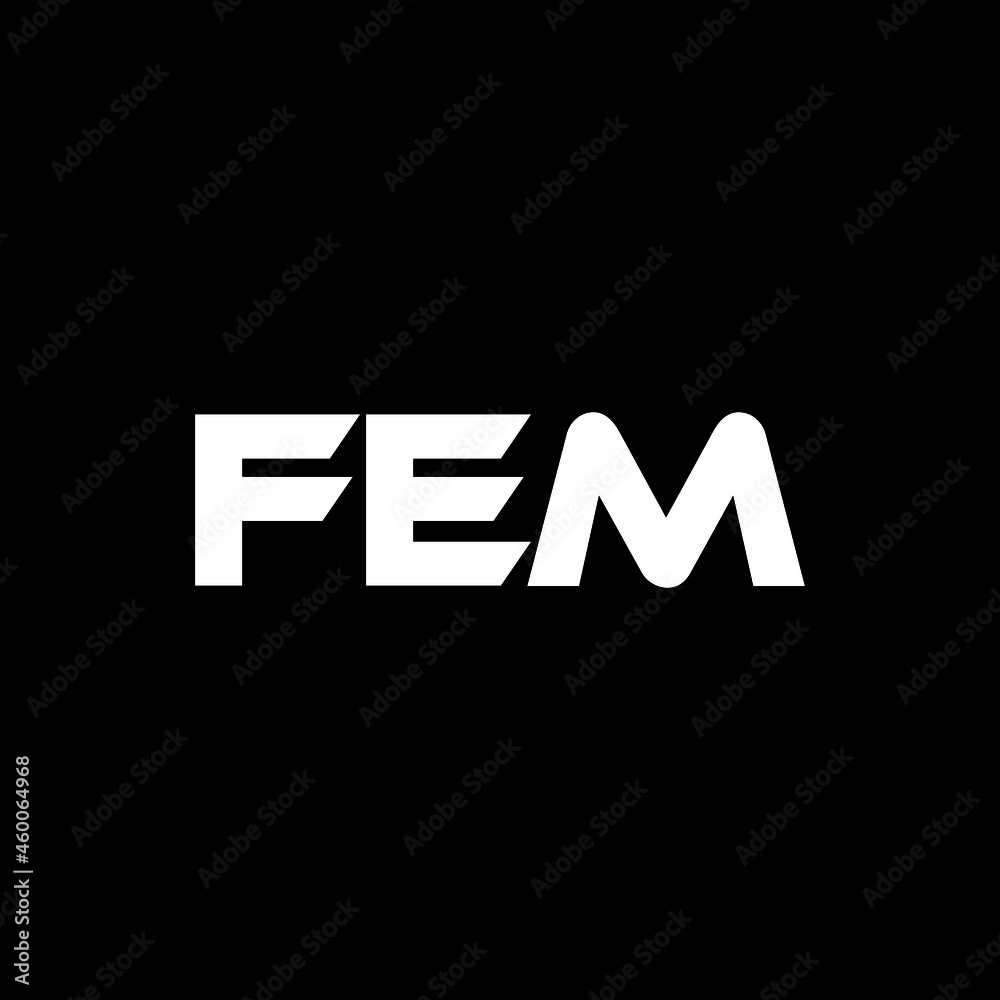 FEM letter logo design with black background in illustrator, vector ...