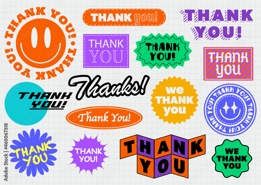 Thank you, Abstract stickers in Acid Graphic style. Thanks for the ...