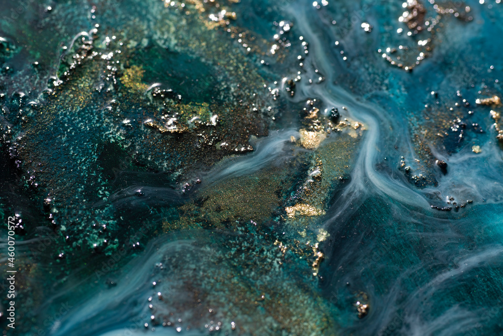 Abstract epoxy resin modern art background. Ocean view. Satellite view ...