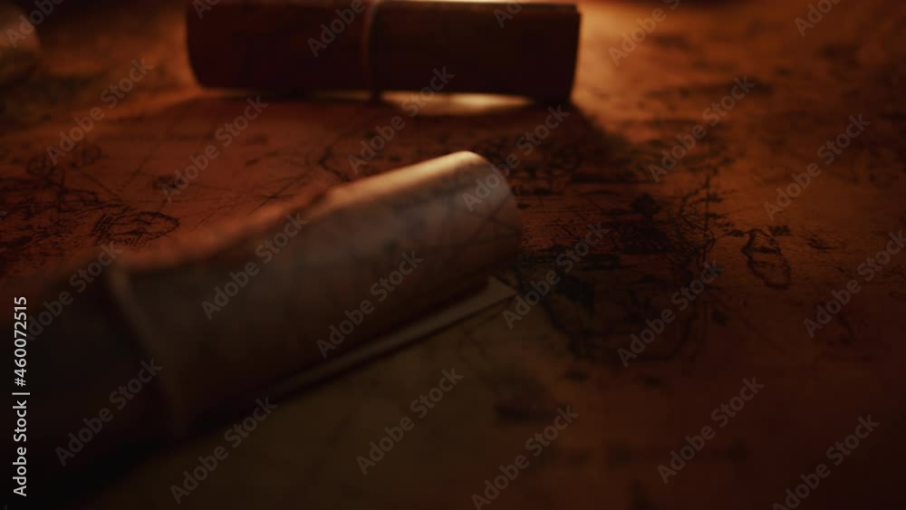 Close up of a old vintage map with countries and continents. Retro ...