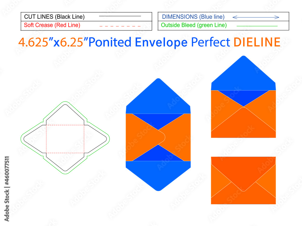 Packaging Baronial envelope pointed Flap envelope 4.625x6.25 inch ...