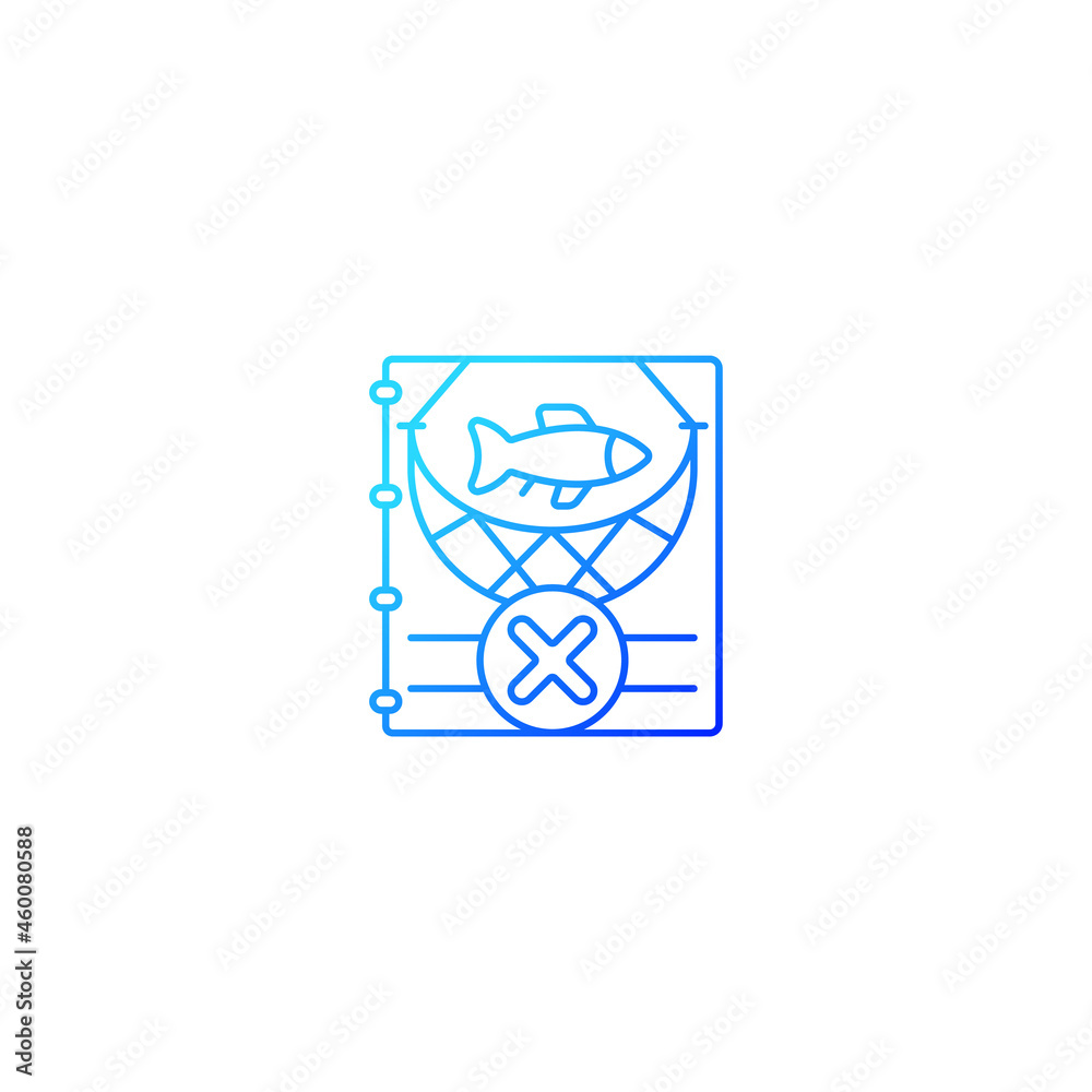 IUU fishing gradient linear vector icon. Illegal, unreported and ...