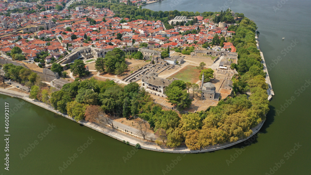 Aerial drone photo of iconic castle and ancinet citadel of Ioannina ...