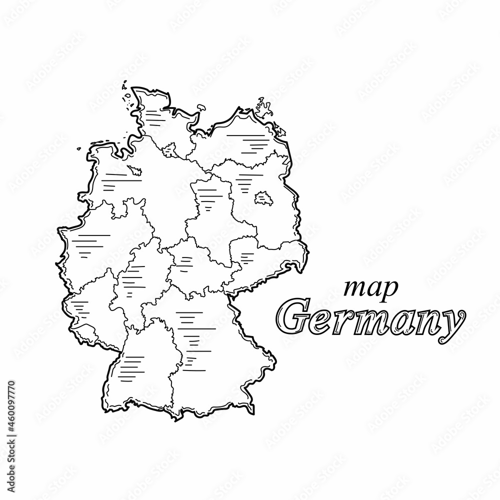 Drawing, engraving, ink, line art, vector illustration Germany high ...