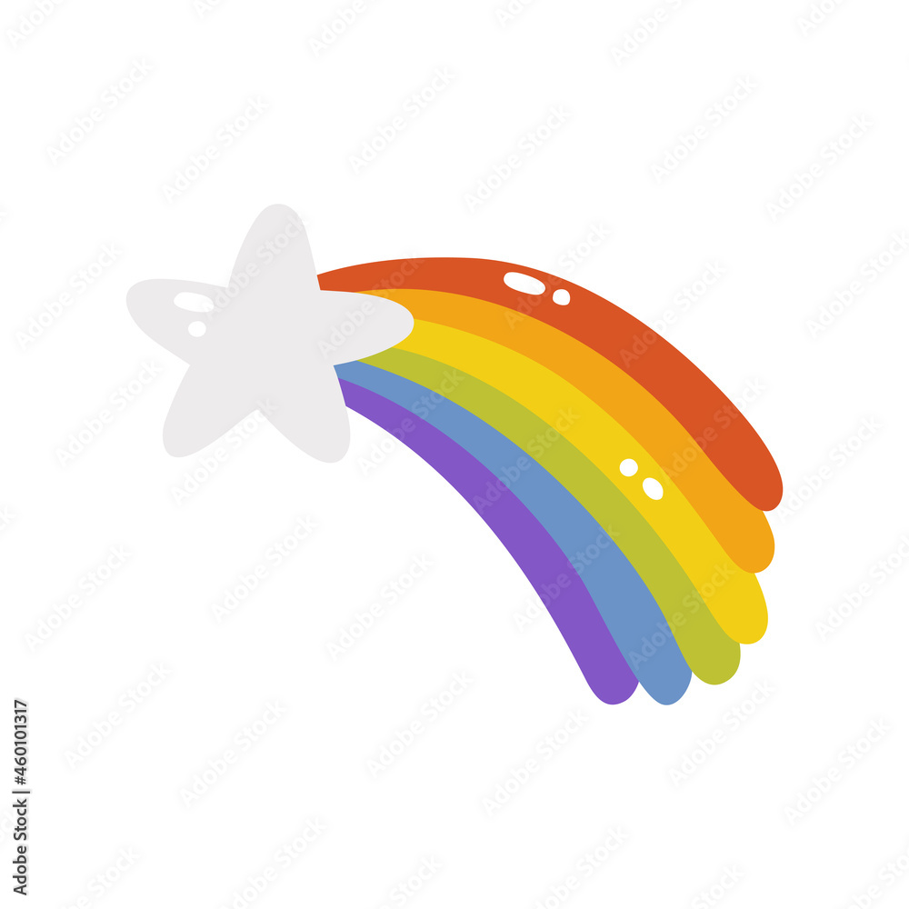 A cute star with a rainbow is an LGBTQ symbol. Vector illustration of ...