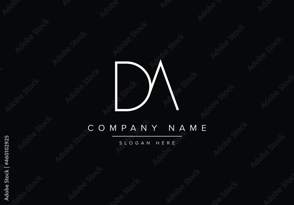 DA logo design, minimal DA line art logo design Stock Vector | Adobe Stock