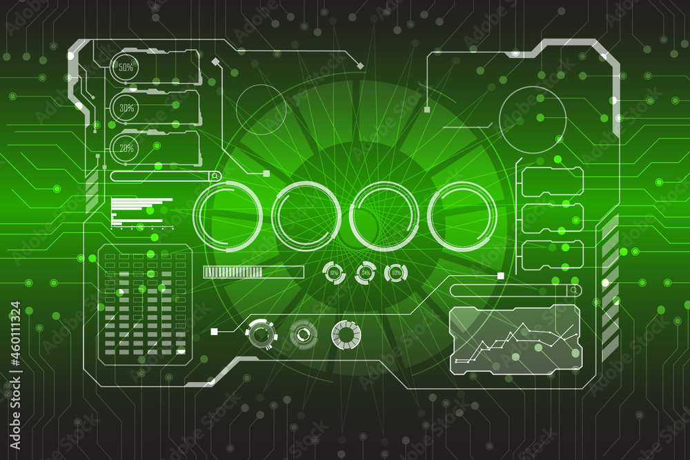 Abstract Virtual Cyber Control Display Pack For Game App UI ...