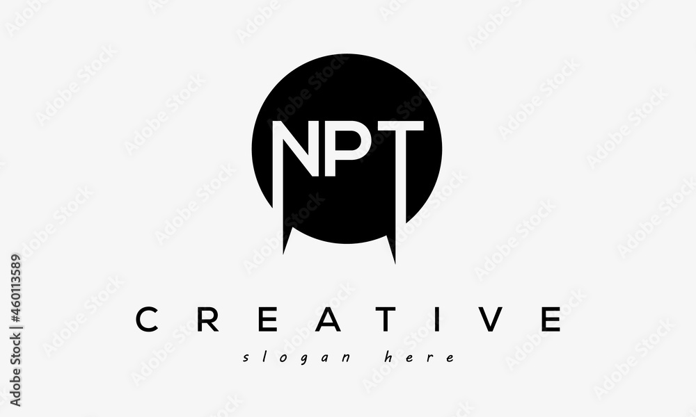 NPT creative circle letters logo design victor Stock Vector | Adobe Stock
