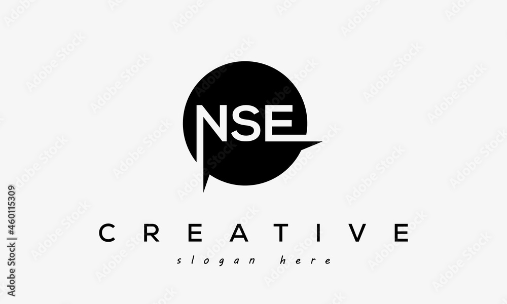 NSE creative circle letters logo design victor Stock Vector | Adobe Stock