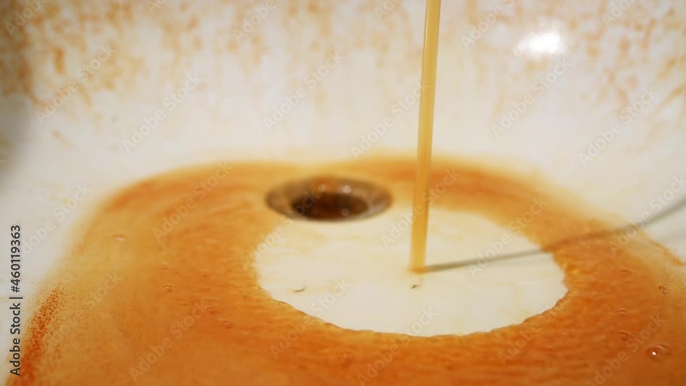 Rusty water flows from the faucet in the bathroom Stock Video | Adobe Stock