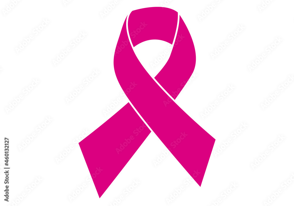 Vecteur Stock Icono de lazo rosa en apoyo del cáncer de mama. | Adobe Stock