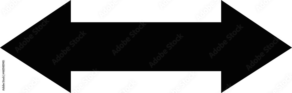 Vector illustration of a black arrow pointing both sides, right and left Stock Vector | Adobe Stock