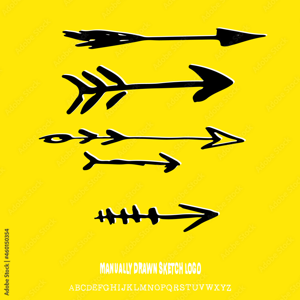Vector logos of arrows. Icons indicating the direction. A set of hand ...