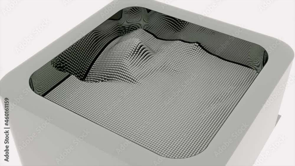 Waves on surface of cybernetic pool. Design. 3D model of water surface ...