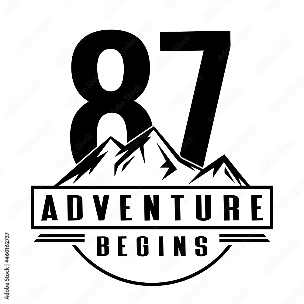 87 Adventure Begins, 87th Birthday eighty seven Birthday, birthday ...