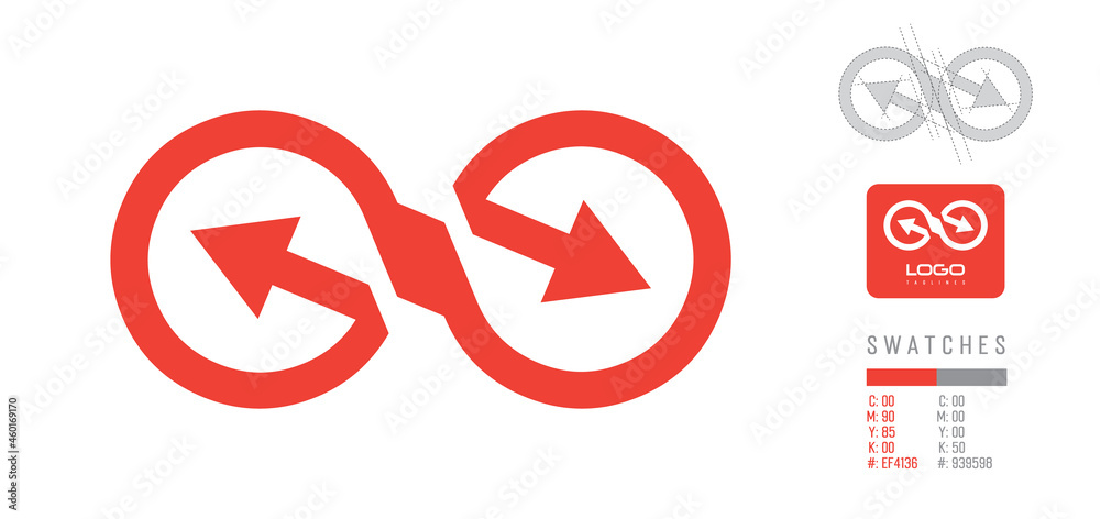 Vetor de Minimalist gaming arrow logo with an arrow facing upward ...