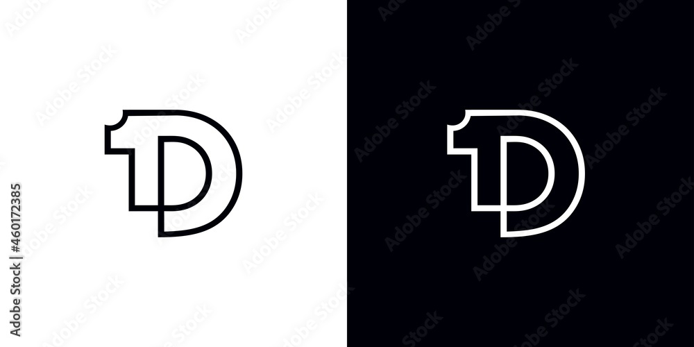 Simple and modern D1 logo design Stock Vector | Adobe Stock