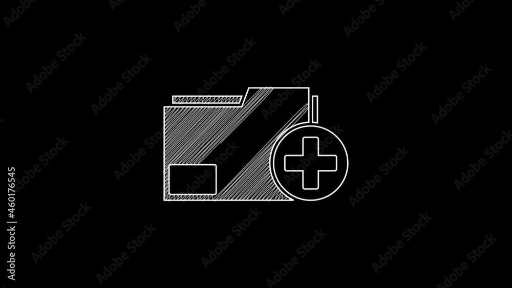 White line Add new folder icon isolated on black background. New folder ... White line Add new folder icon isolated on black background. New folder ...