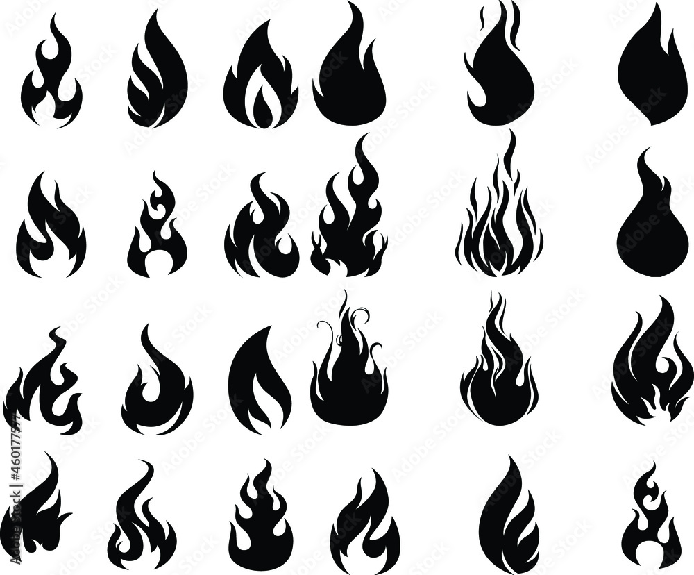 Fire icons set. fire flames icon set. Collection of fire icons ...